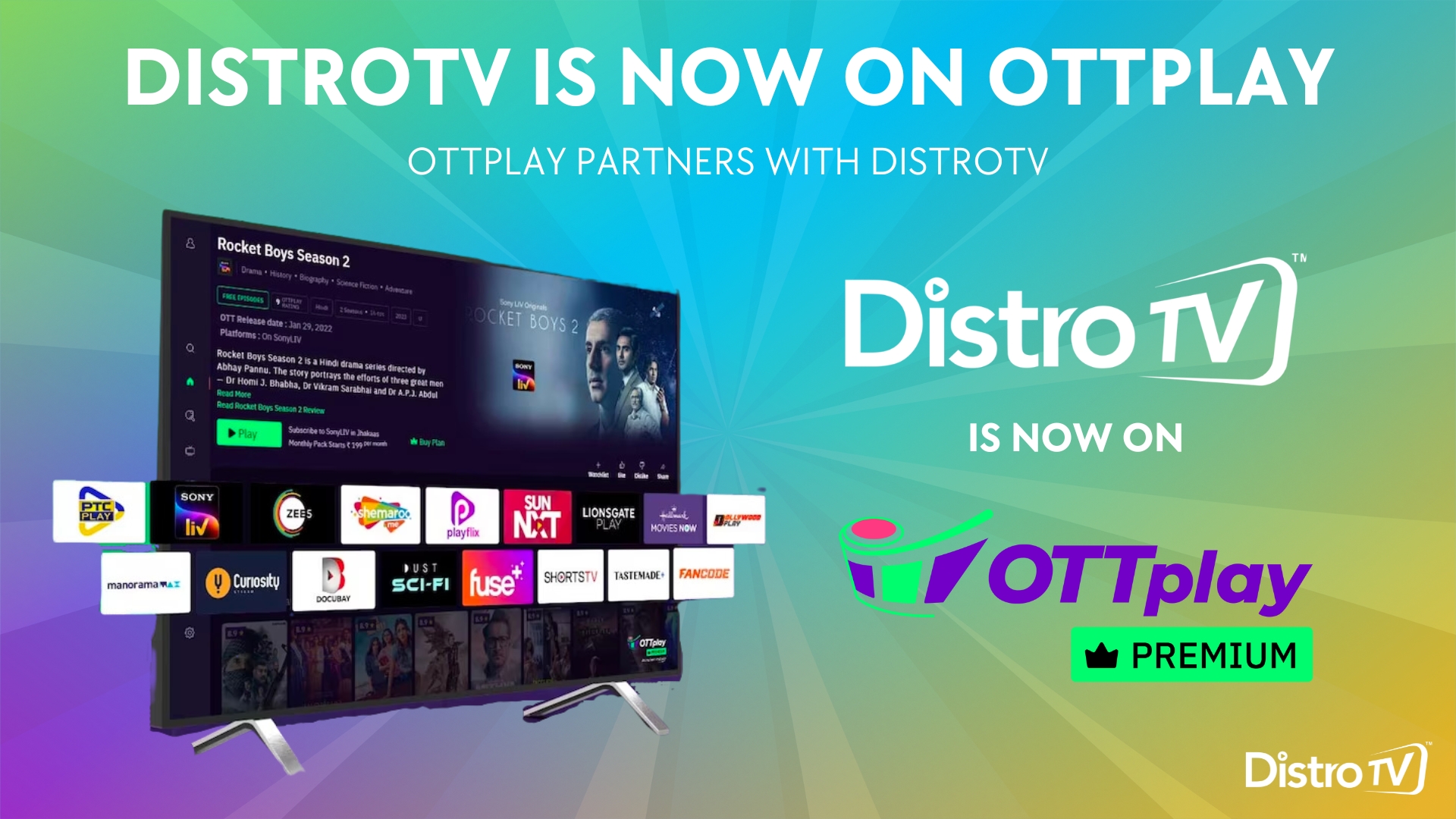 OTTplay and DistroTV Announce Partnership to Stream 180 Free Live Channels in India - DistroTV Blog