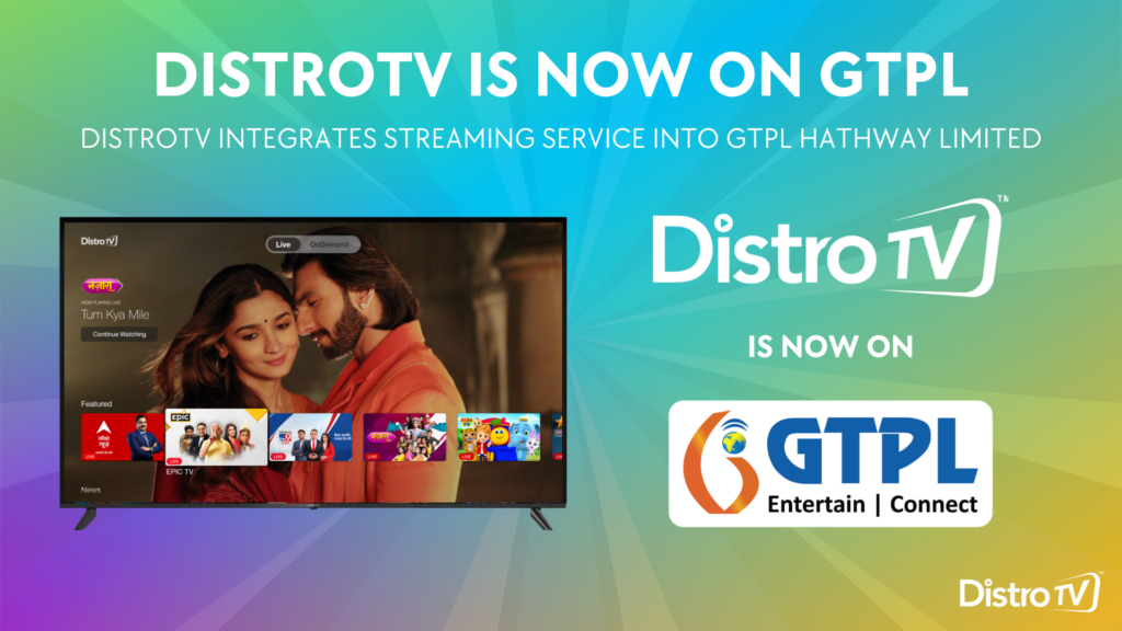 DistroTV Announces Strategic Partnership with GTPL Hathway Limited ...